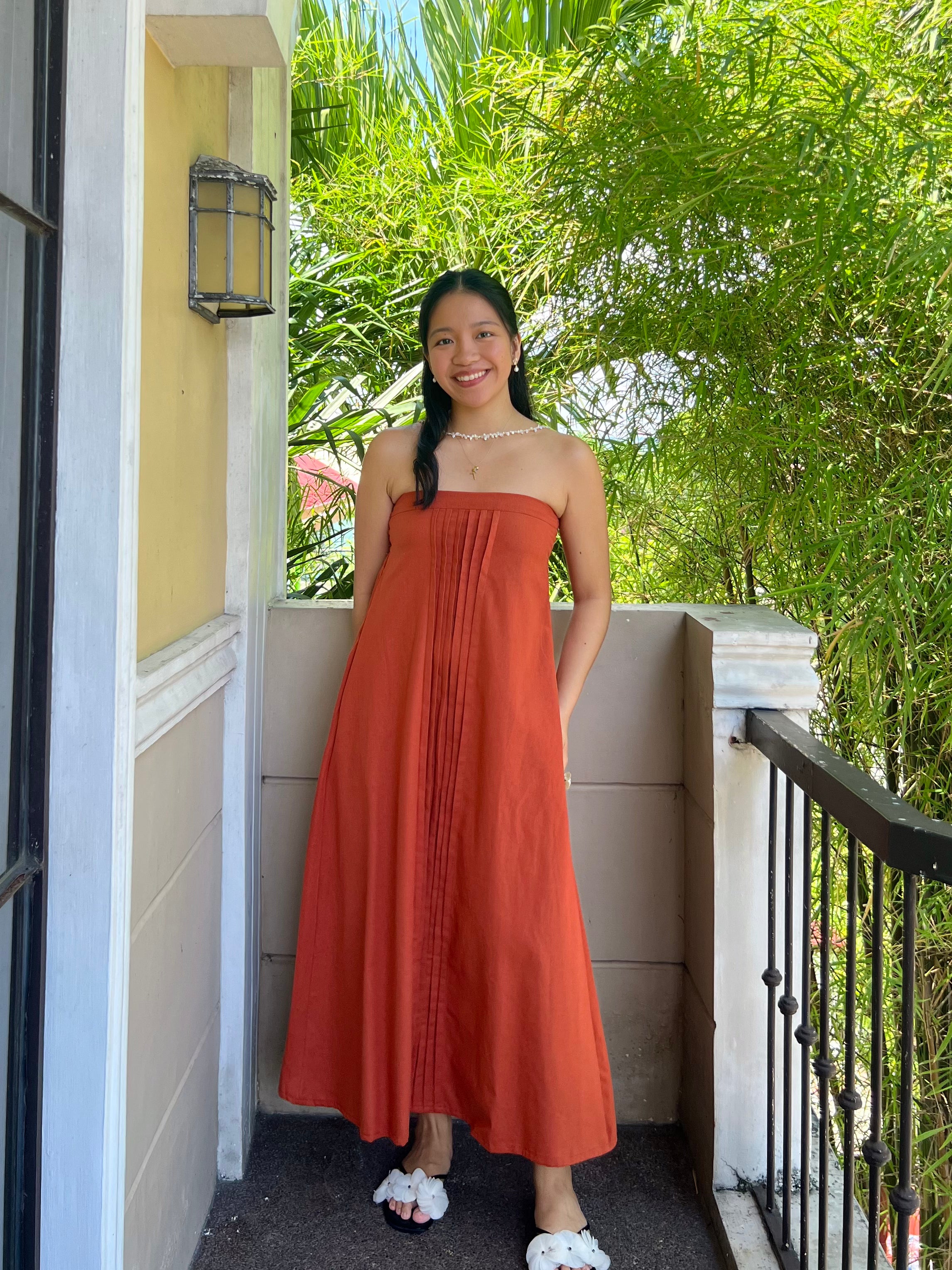 Lime Dress in Rust – Wanhiyan Clothing