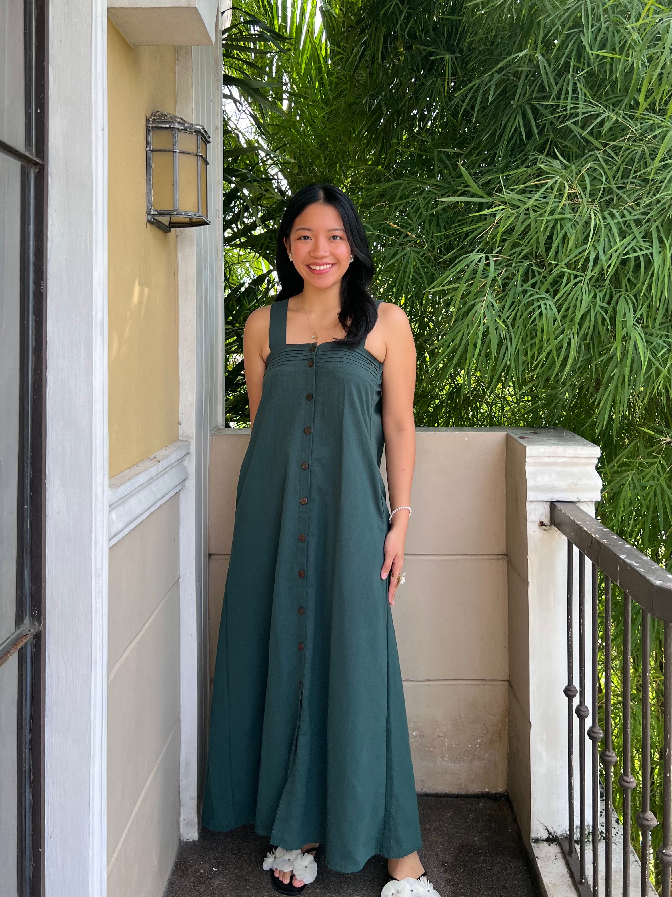 Hannah Dress in Castleton Green – Wanhiyan Clothing