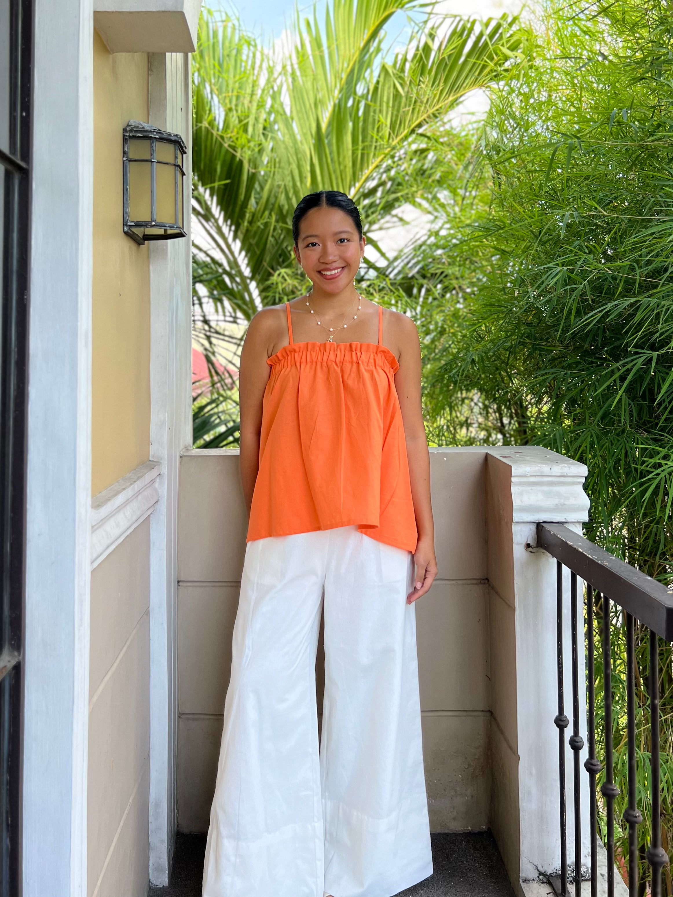 Eve Top in Tangerine – Wanhiyan Clothing